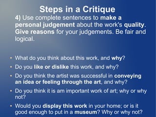 Unit 3 Critiquing Artwork | ODP