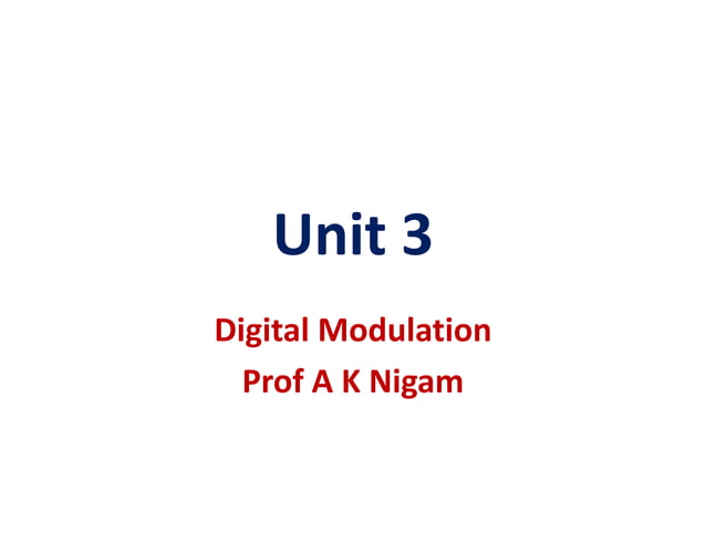 Digital Modulation Unit 3 | PDF