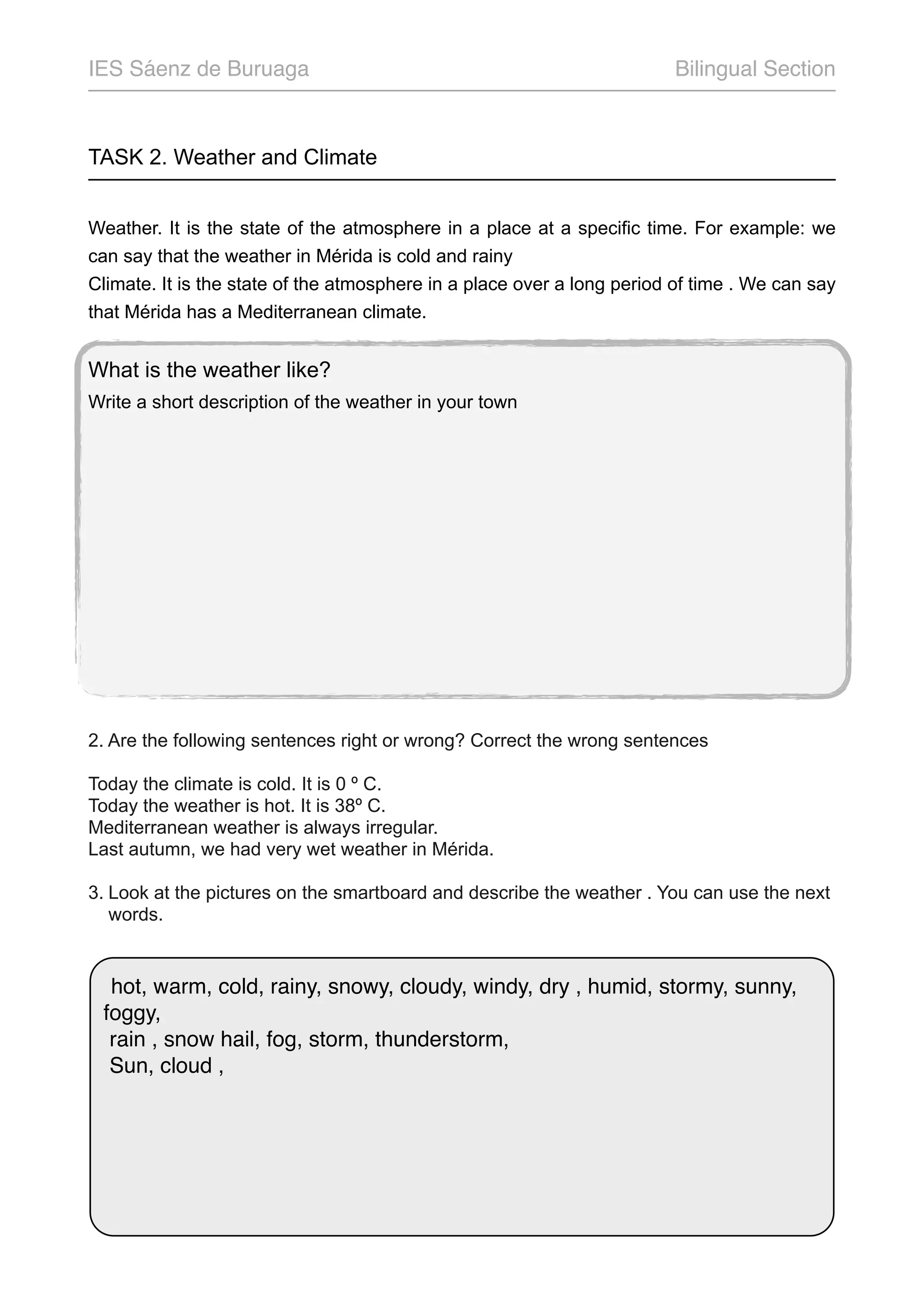 Unit 3. Weather and climate | PDF