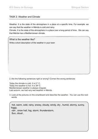Unit 3. Weather and climate | PDF