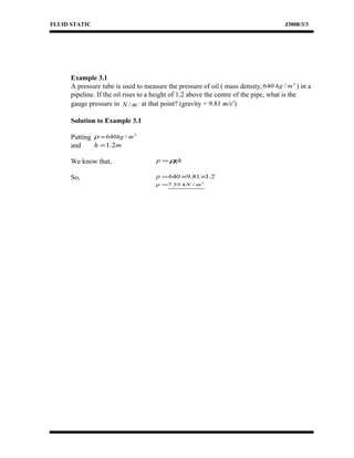 Unit 3 Fluid Static | DOC