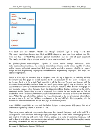 Web Engineering UNIT III as per RGPV Syllabus | PDF