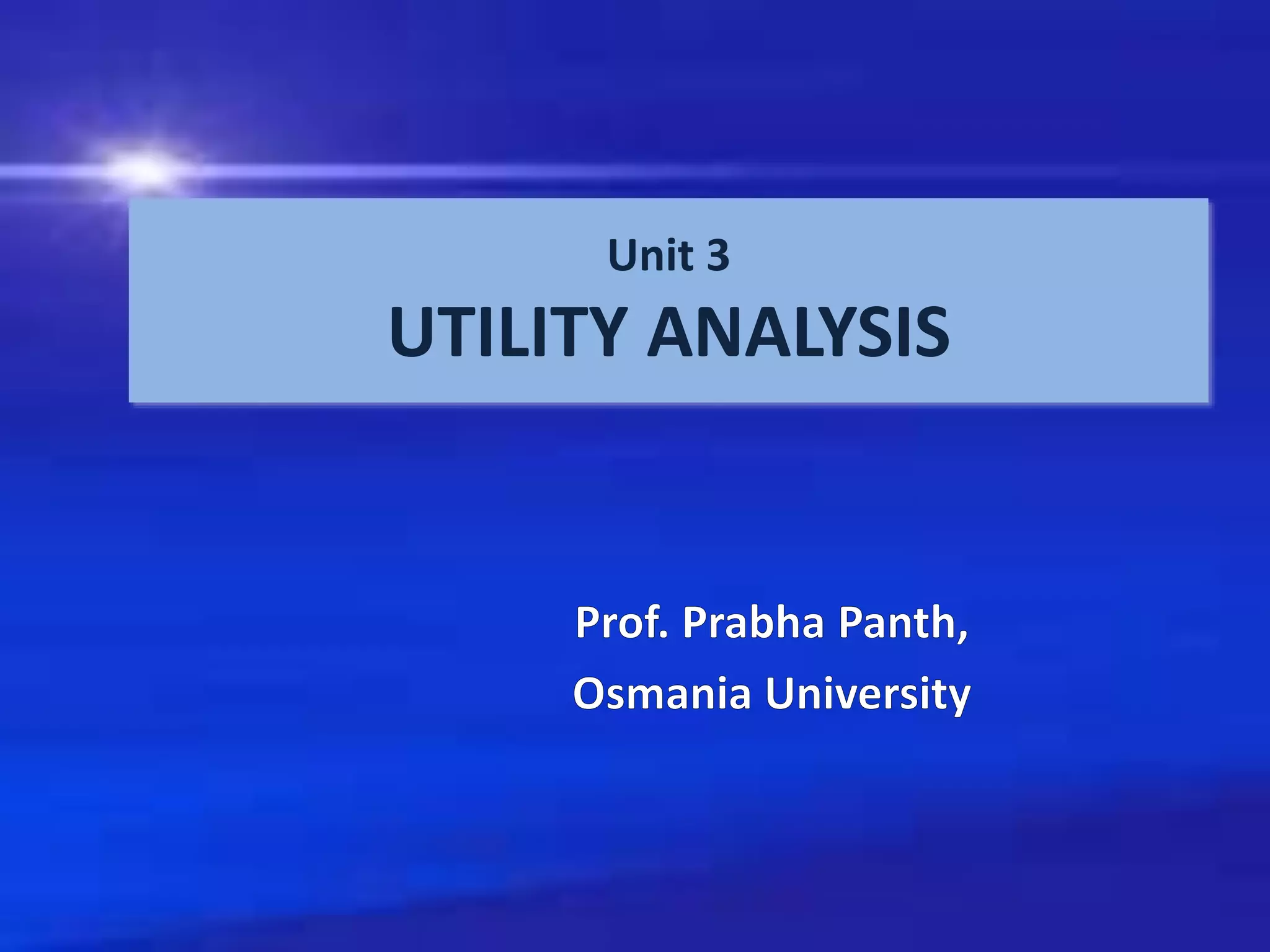 Utility analysis | PPSX