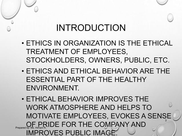 Ethics in Management | PPTX | Human Resources | Business