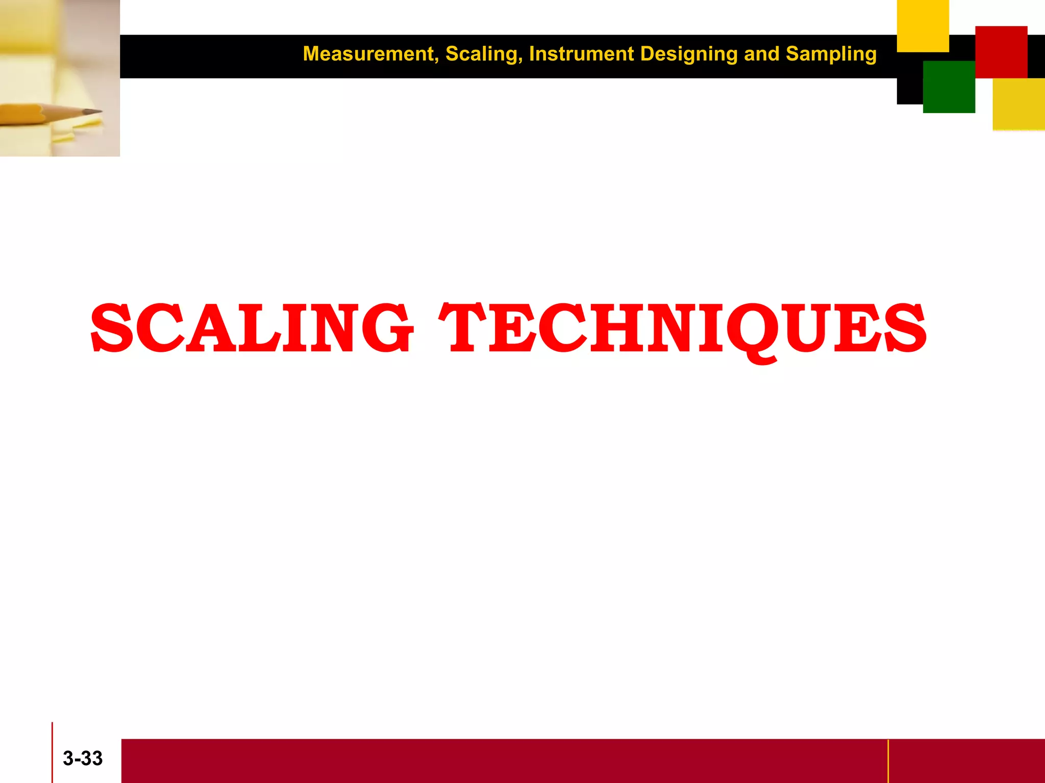 Scaling and Measurement techniques | PPT