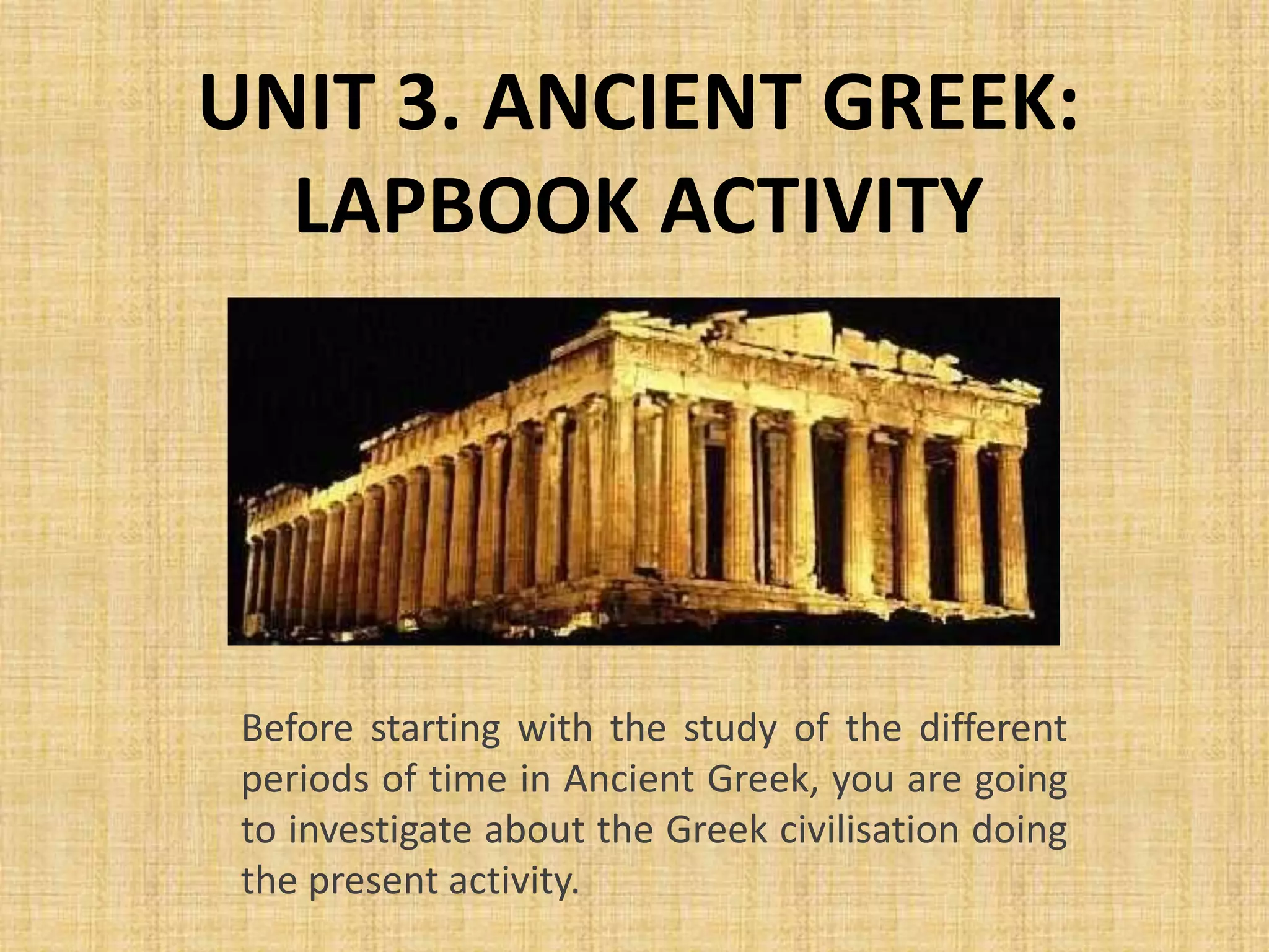 Lapbook about Greek civilisation | PPTX
