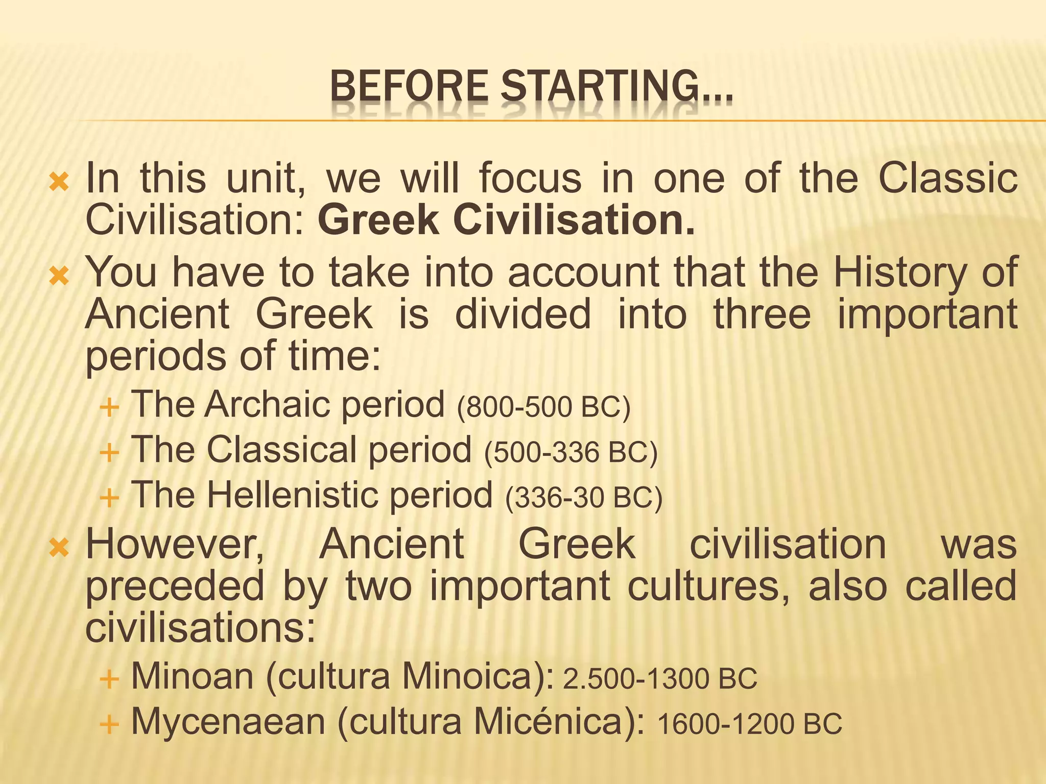 Unit 3. Greek Civilisation | PPTX