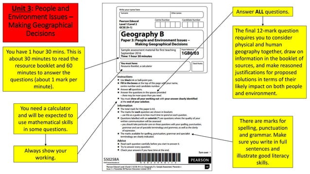 Unit 3: People and Environment Issues: Making Geographical Decisions | PPT