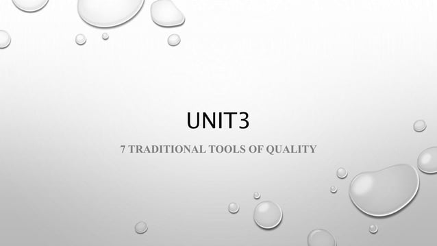 7 TRADITIONAL TOOLS OF QUALITY | PPTX | Science