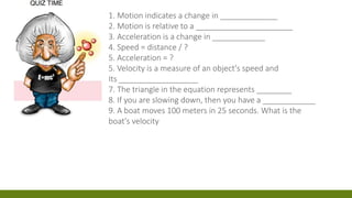 Motion in one dimension | PPTX