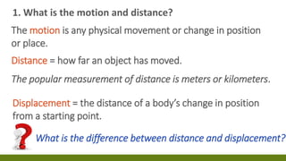 Motion in one dimension | PPTX