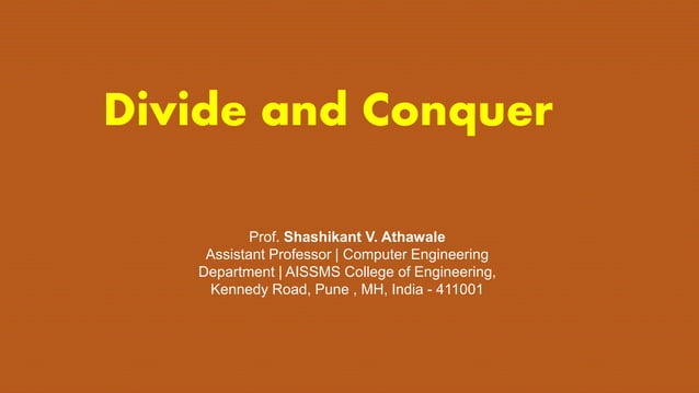 Divide and Conquer | PPT Divide and Conquer | PPT