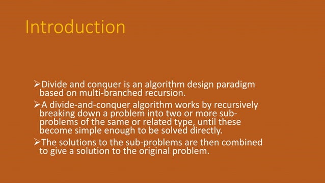 Divide and Conquer | PPT | Programming Languages | Computing