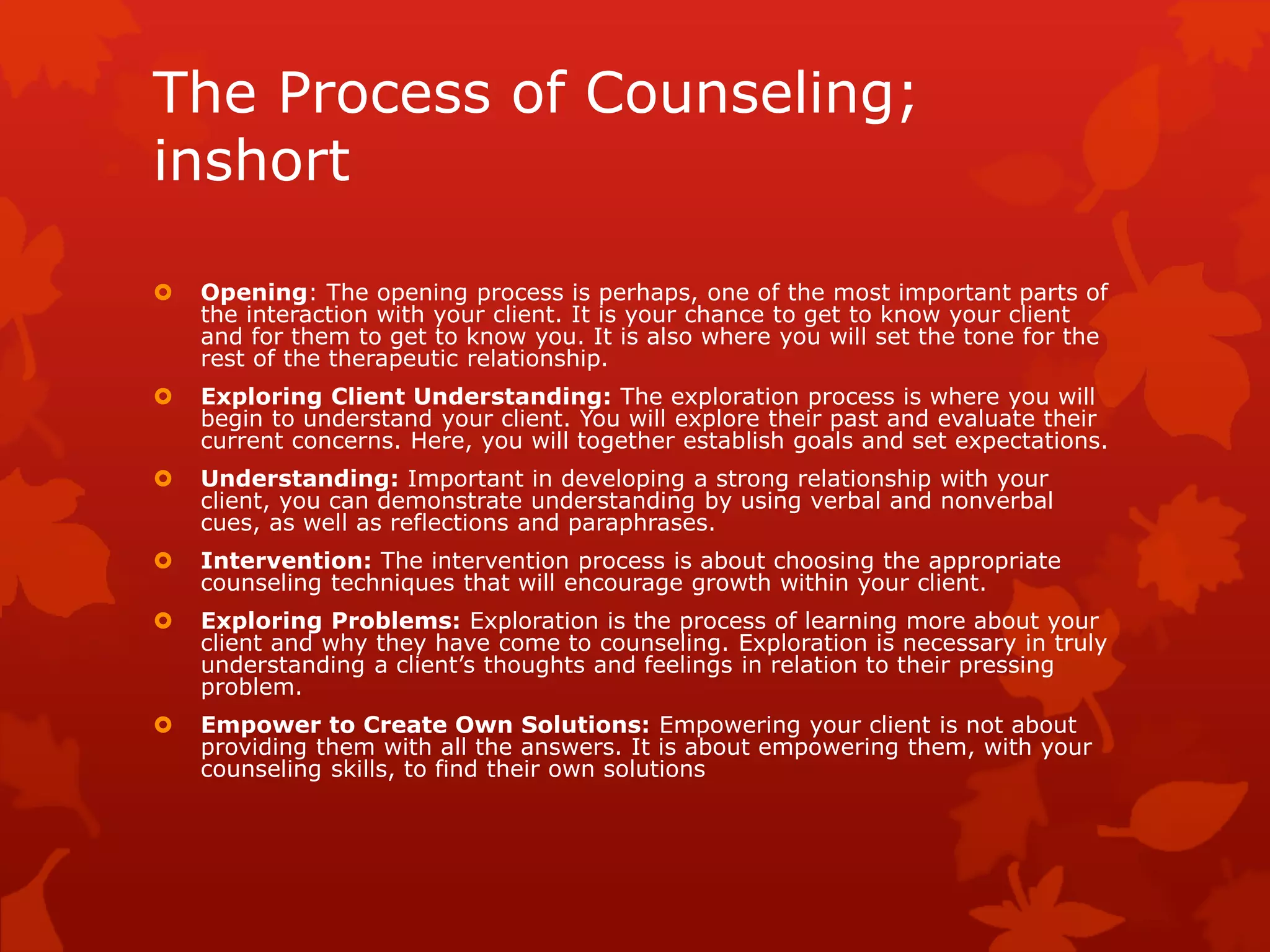 TYPES OF COUNSELLING | PPTX