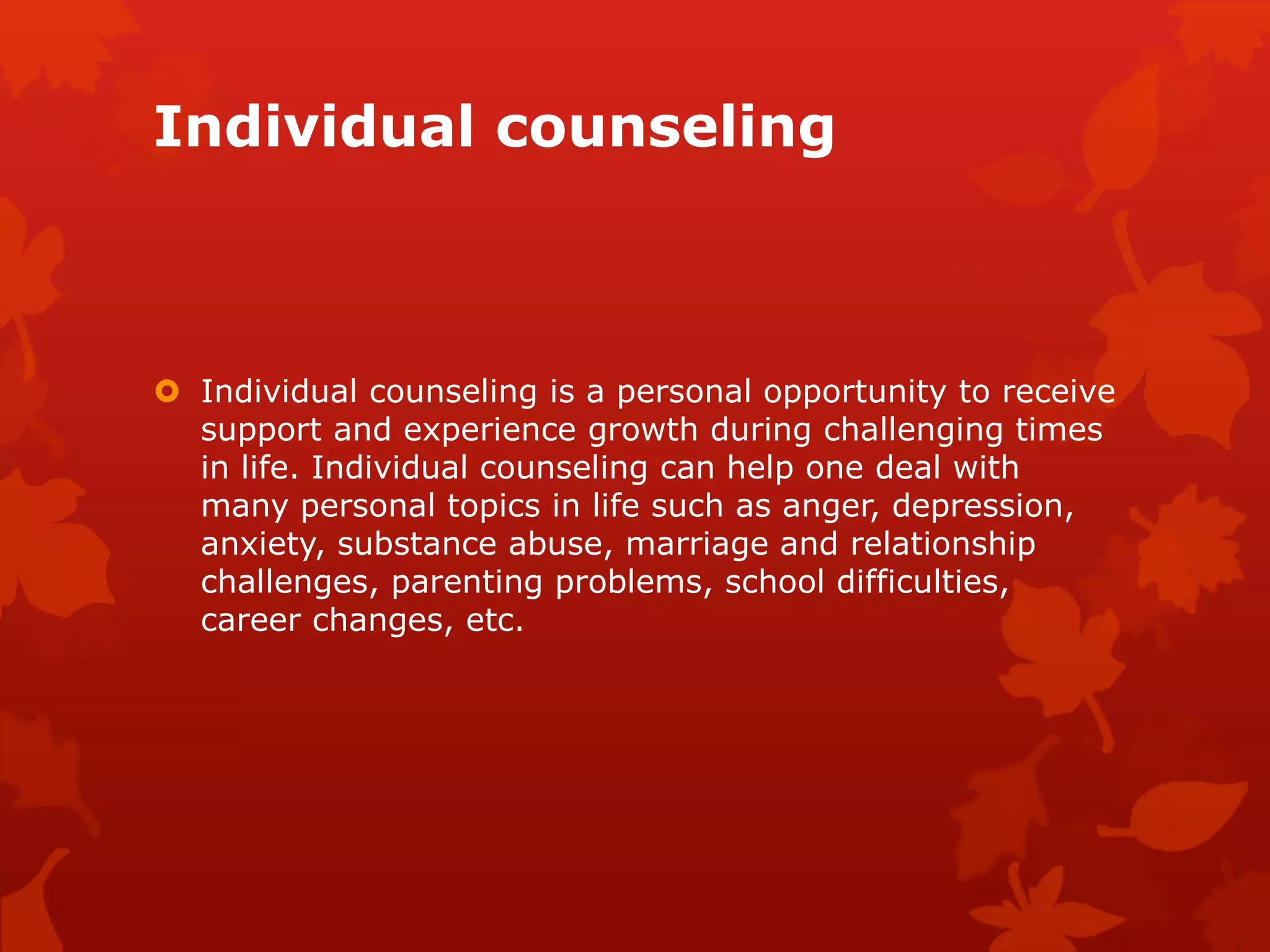 TYPES OF COUNSELLING | PPTX