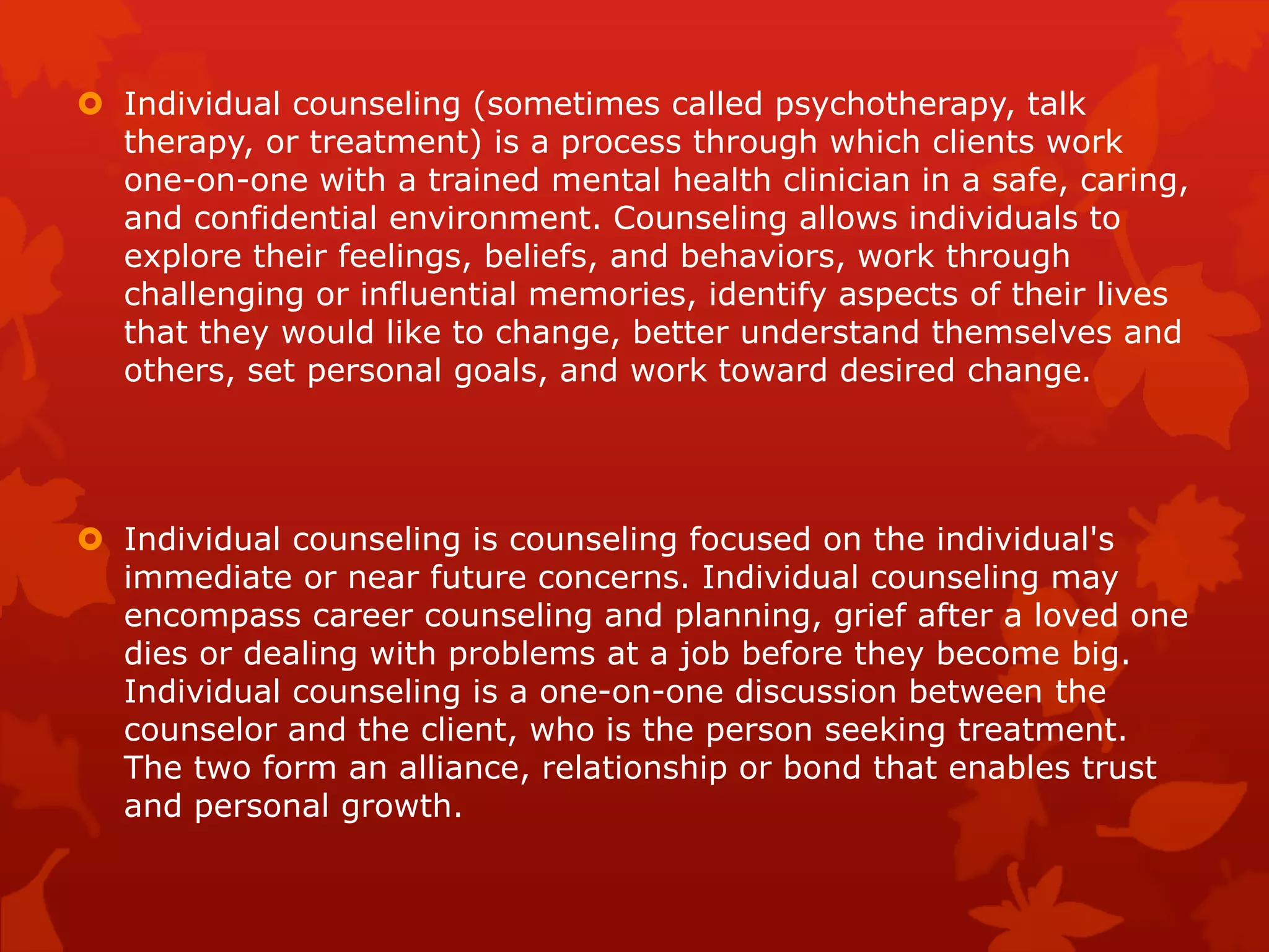 TYPES OF COUNSELLING | PPTX