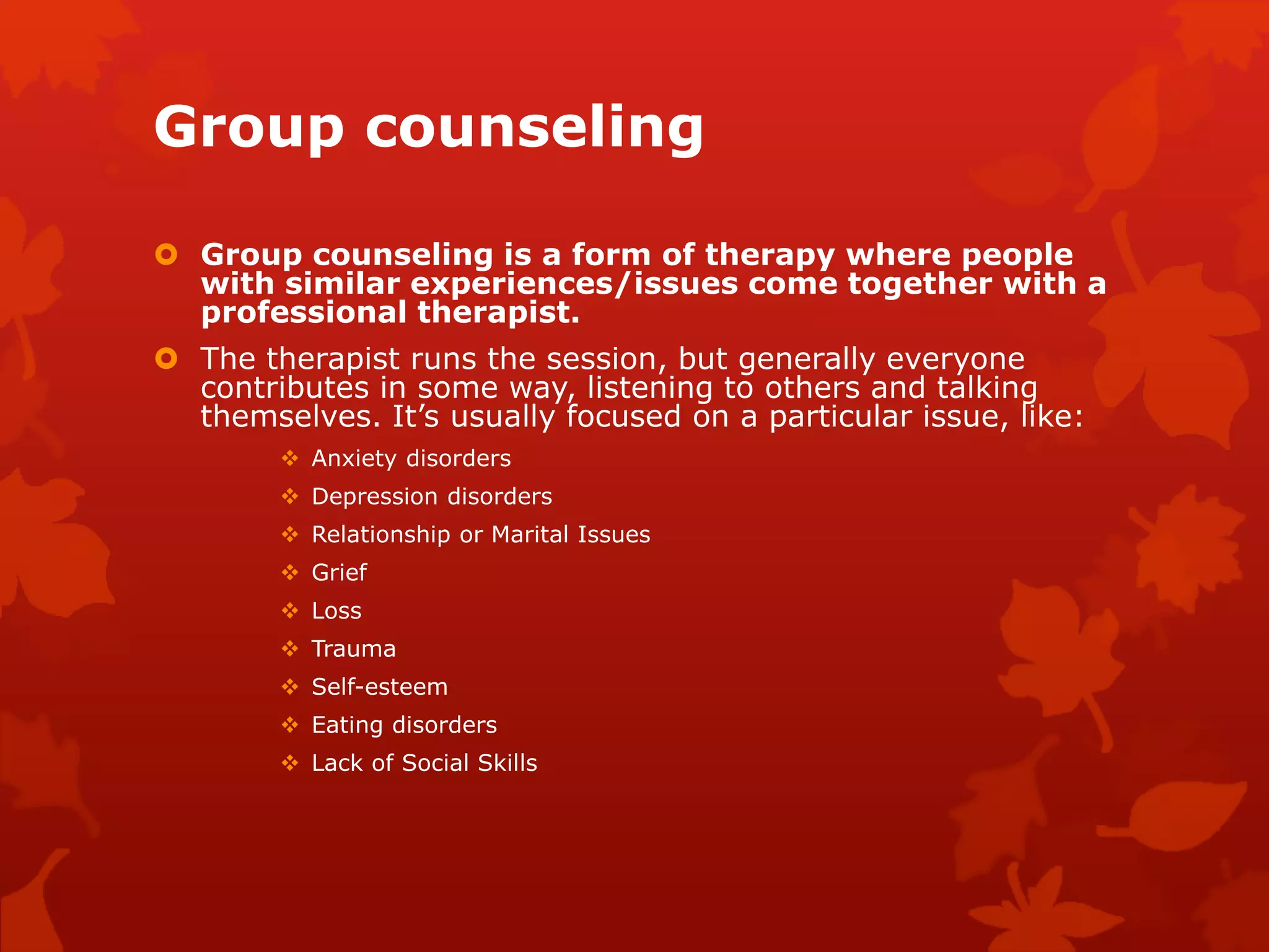 TYPES OF COUNSELLING | PPTX