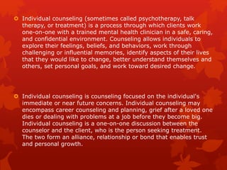 TYPES OF COUNSELLING | PPTX