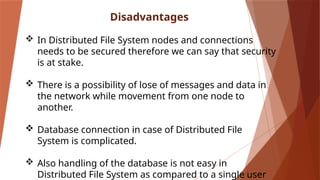 Advanced Operating Systems- Distributed file system and caching | PPTX