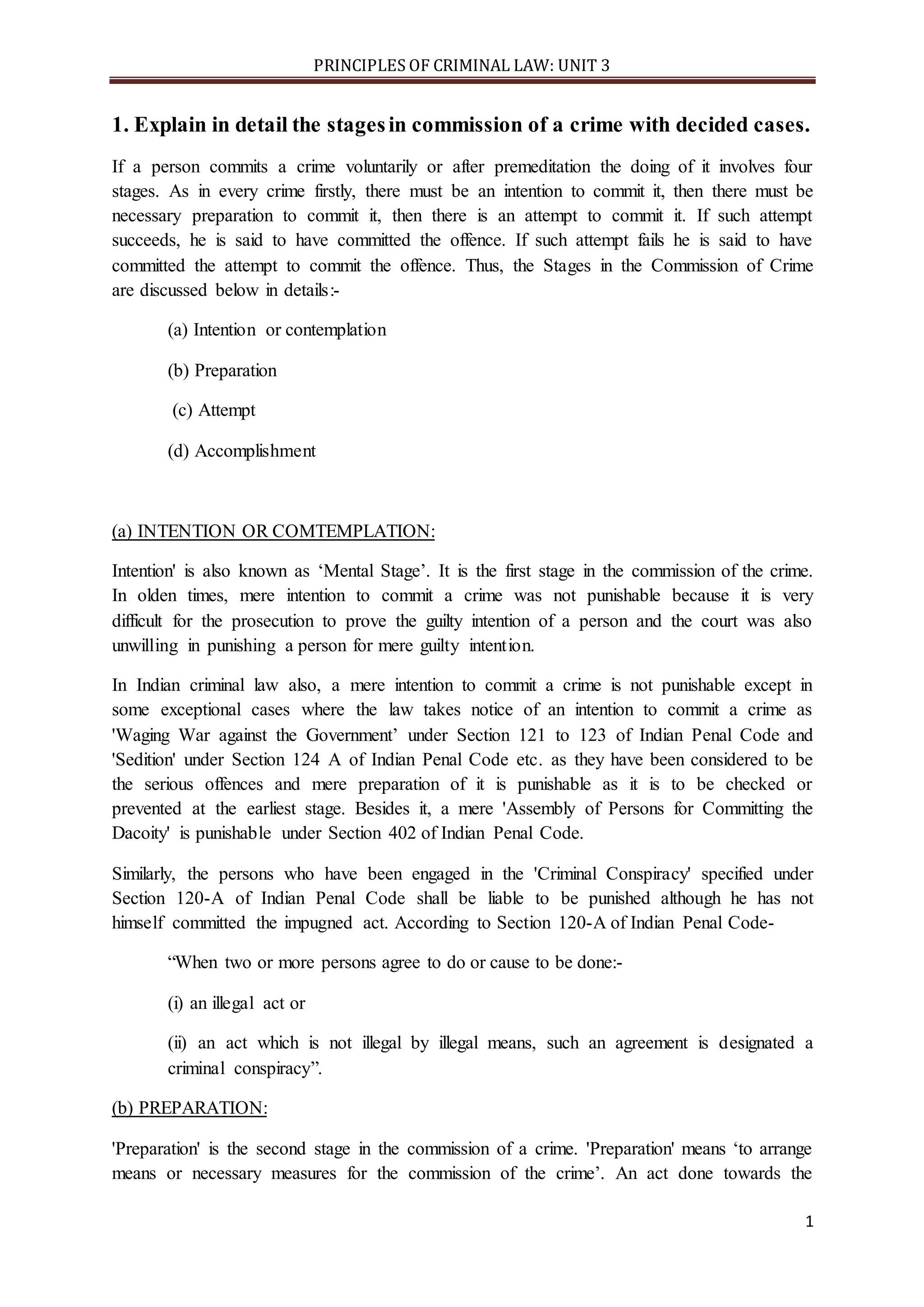 Stages in Commission of a Crime | DOCX