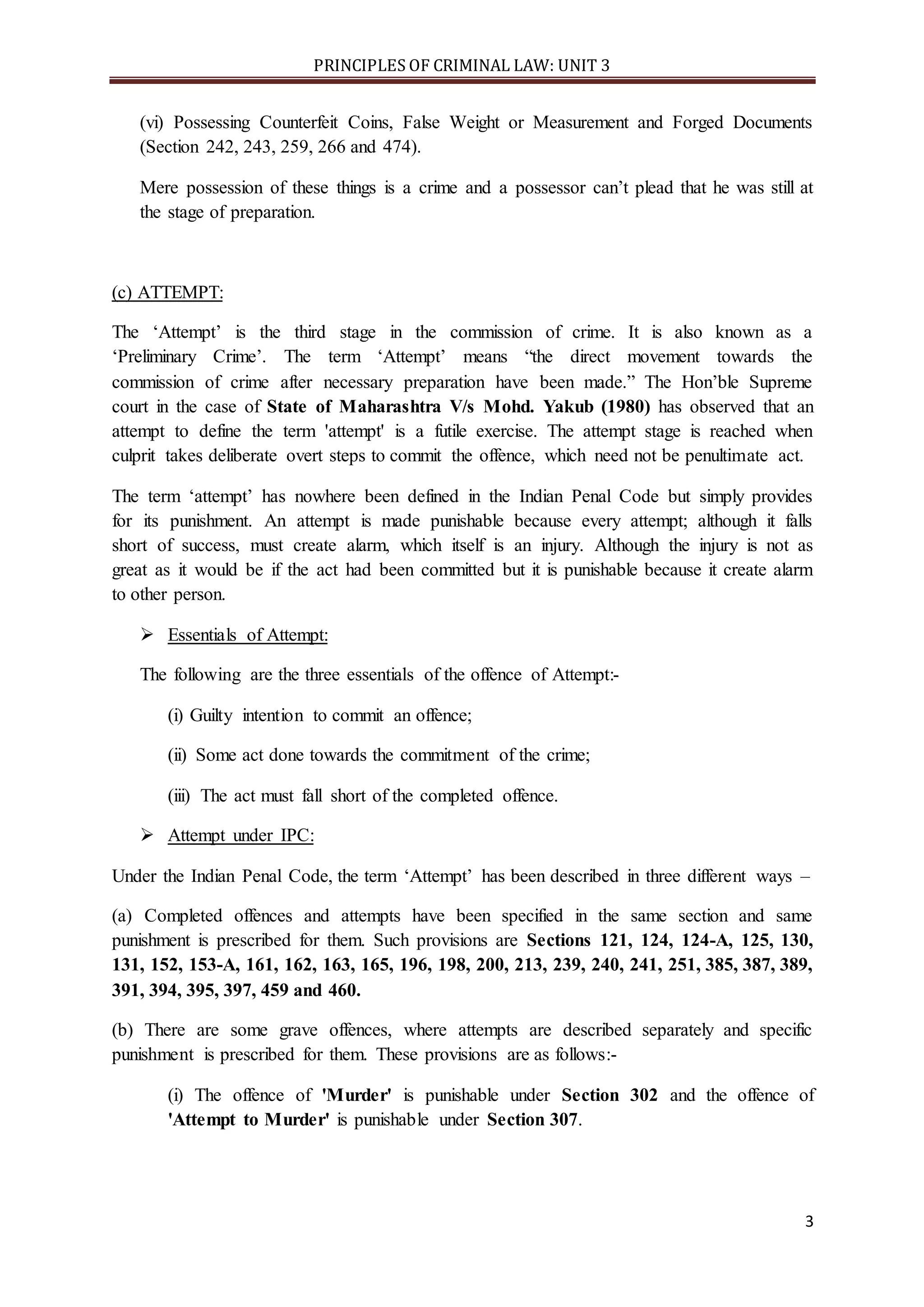 Stages in Commission of a Crime | DOCX