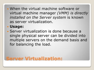 Virtualization concepts in cloud computing | PPTX