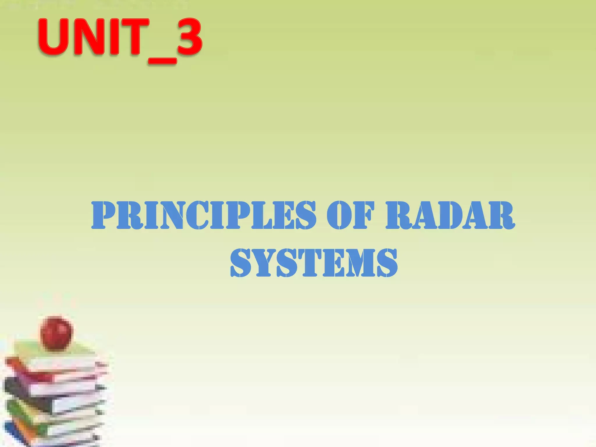 Principles of RADAR Systems | PDF