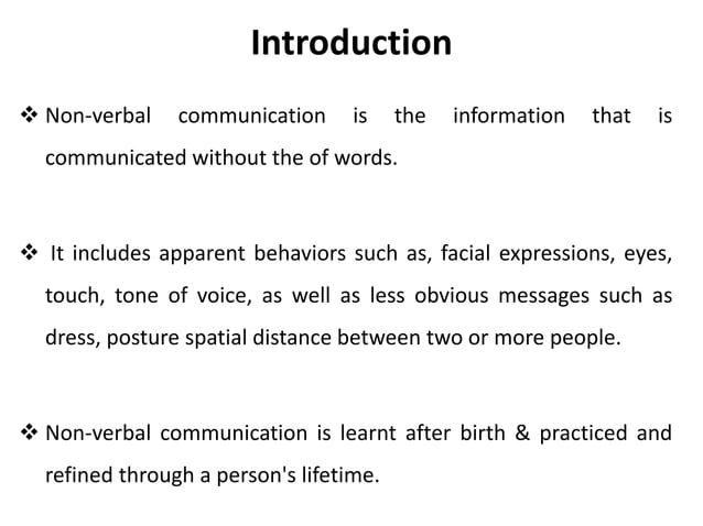Importance of Non-Verbal Communication | PPTX | Parenting Babies and ...
