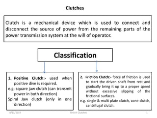 Unit 3.2 Design of Clutches | PDF