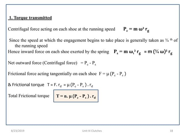 Unit 3.2 Design of Clutches | PDF
