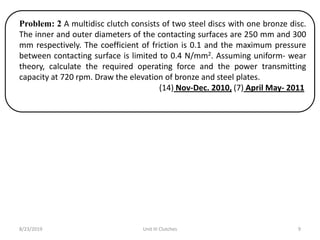 Unit 3.2 Design of Clutches | PDF