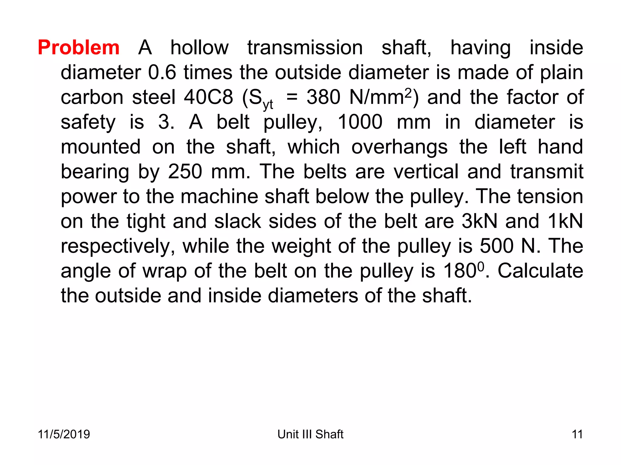 Unit 3.1 Design of Shaft | PDF