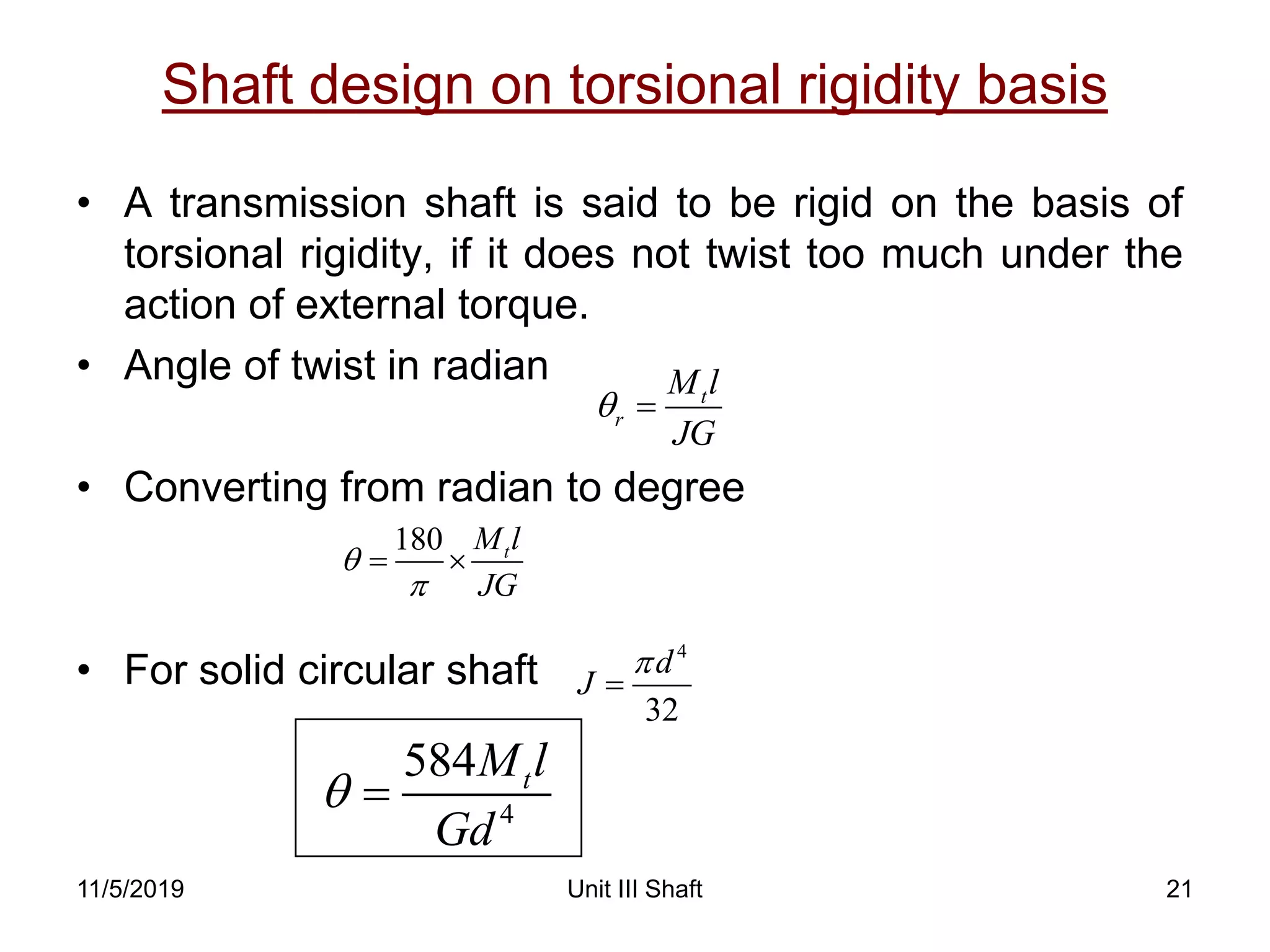 Unit 3.1 Design of Shaft | PDF