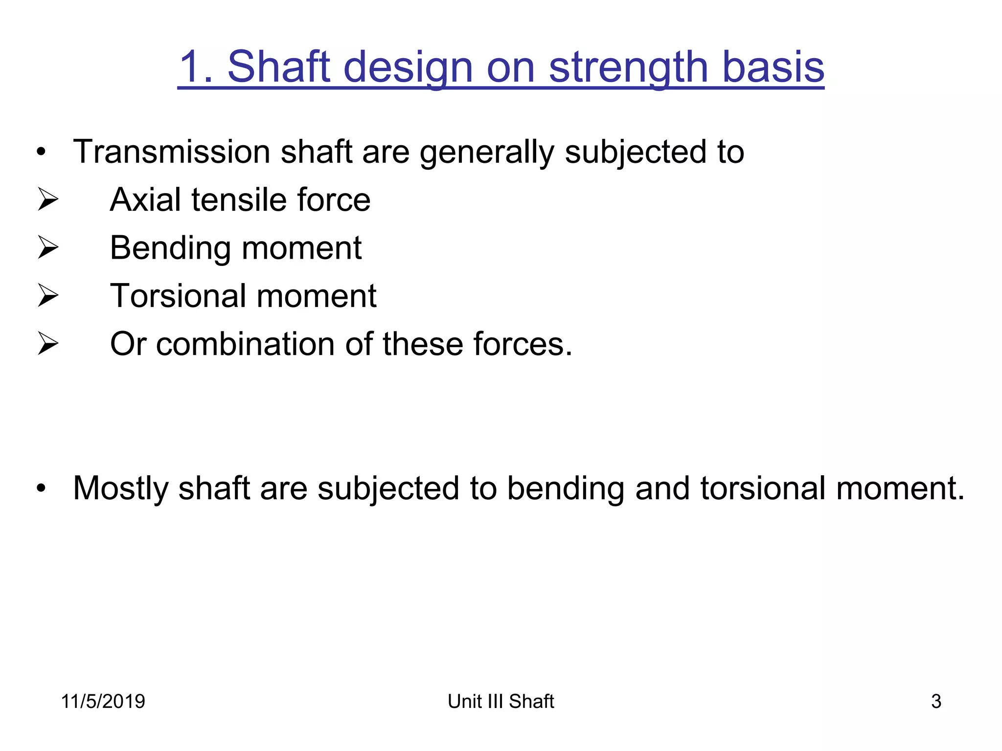 Unit 3.1 Design of Shaft | PDF