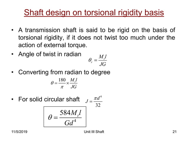Unit 3.1 Design of Shaft | PDF | Physics | Science