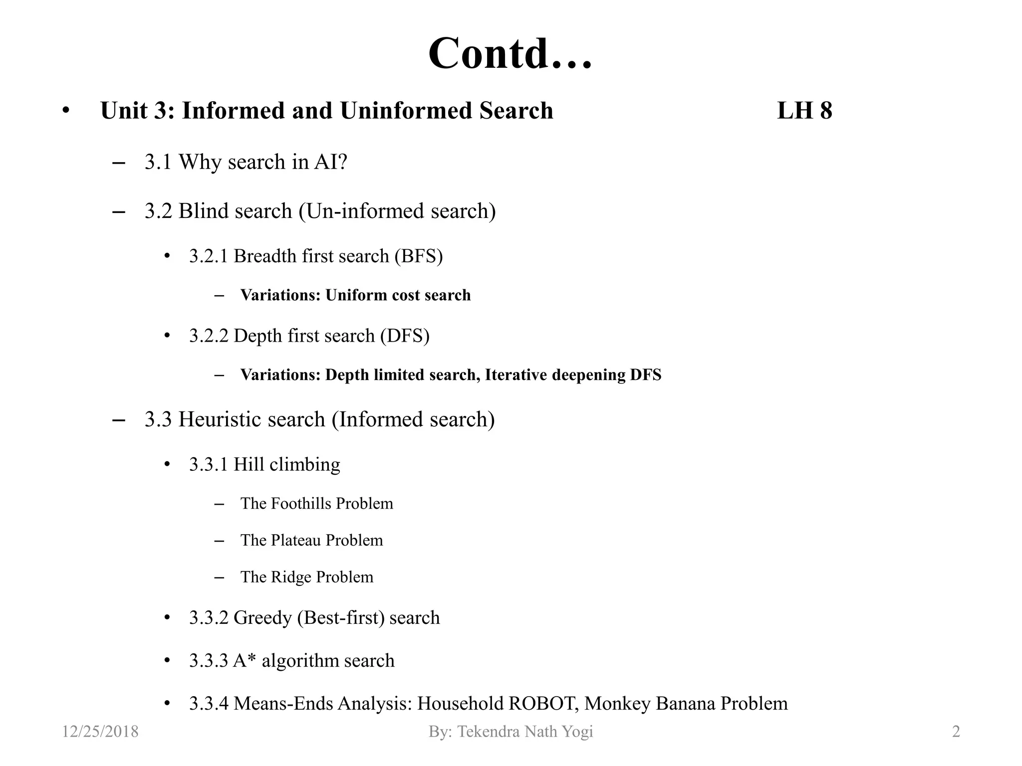 Unit3:Informed and Uninformed search | PDF