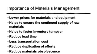 Material Management - Module 3 | PPTX