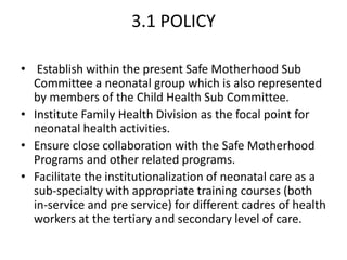 national neonatal health stratigies 2004 | PPTX