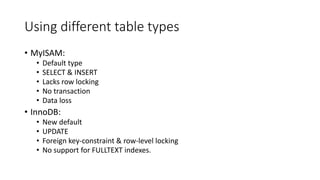 Database design and error handling | PPT