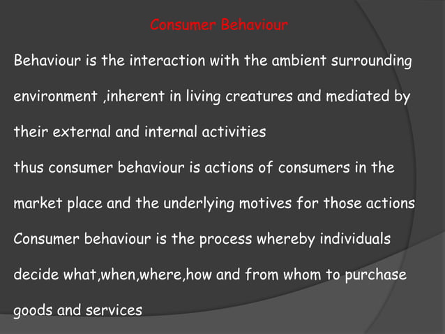 Consumer Behaviour | PPT