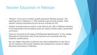 Development of Teacher Education in Pakistan-Unit 03- 8626 | PPTX