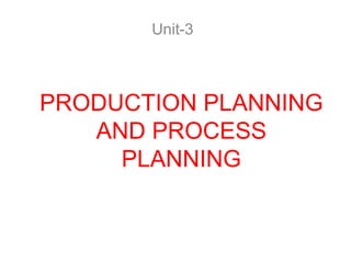 PRODUCTION PLANNING AND CONTROL-Unit 3 | PPT