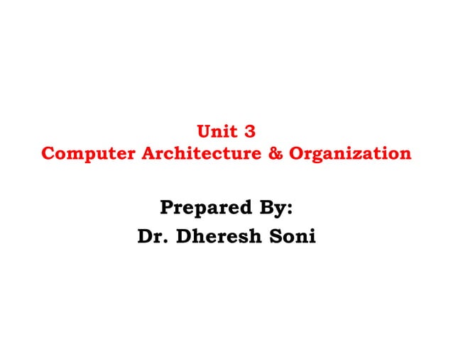 computer architecture and organisation | PPT