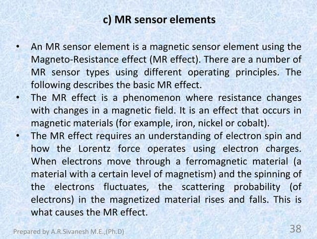 MR3491 SENSORS AND INSTRUMENTATION (UNIT III - FORCE, MAGNETIC AND ...