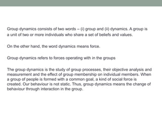 GROUP DYNAMICS | PPT