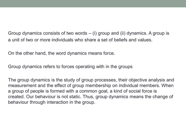GROUP DYNAMICS | PPT
