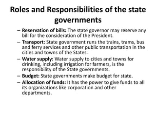 Unit III Governments of the States and Local Government | PPTX