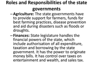 Unit III Governments of the States and Local Government | PPTX