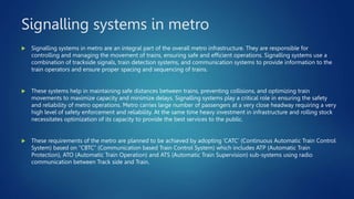 Signaling system in metro systems and engineering | PPTX