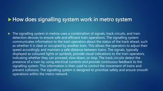 Signaling system in metro systems and engineering | PPTX